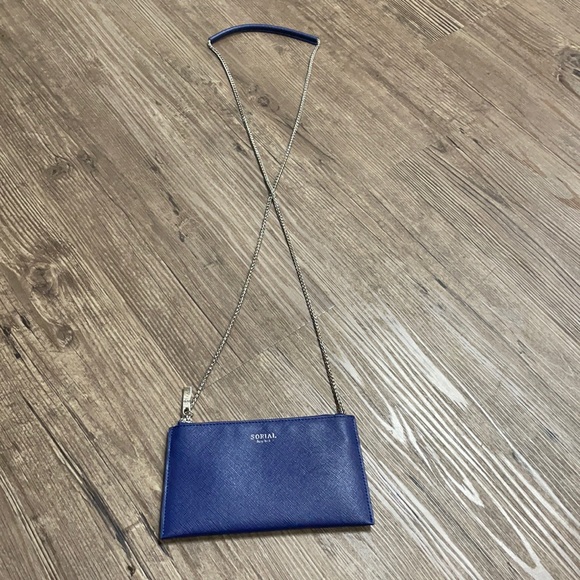 Sorial | Bags | Sorial New York Blue Crossbody With Silver Chain | Poshmark